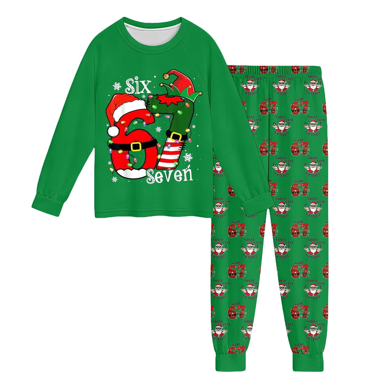 Christmas 67 Pajamas Six Seven Girls Boys Cozy Two Piece Pajama Set ...