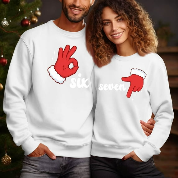 Christmas 67 Pattern Sweatshirt Crewneck Long Sleeve Couple Matching ...