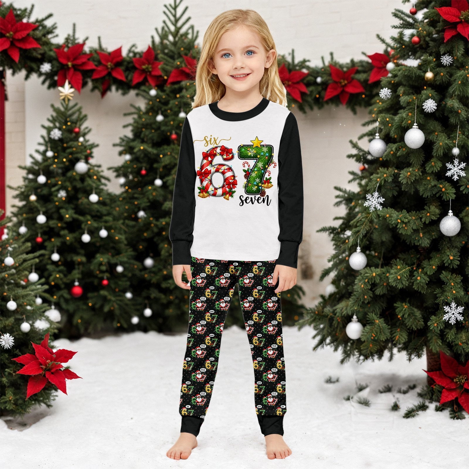 Christmas 67 Shirts And Pants Outfit Set For Kids Six Seven Meme Print ...