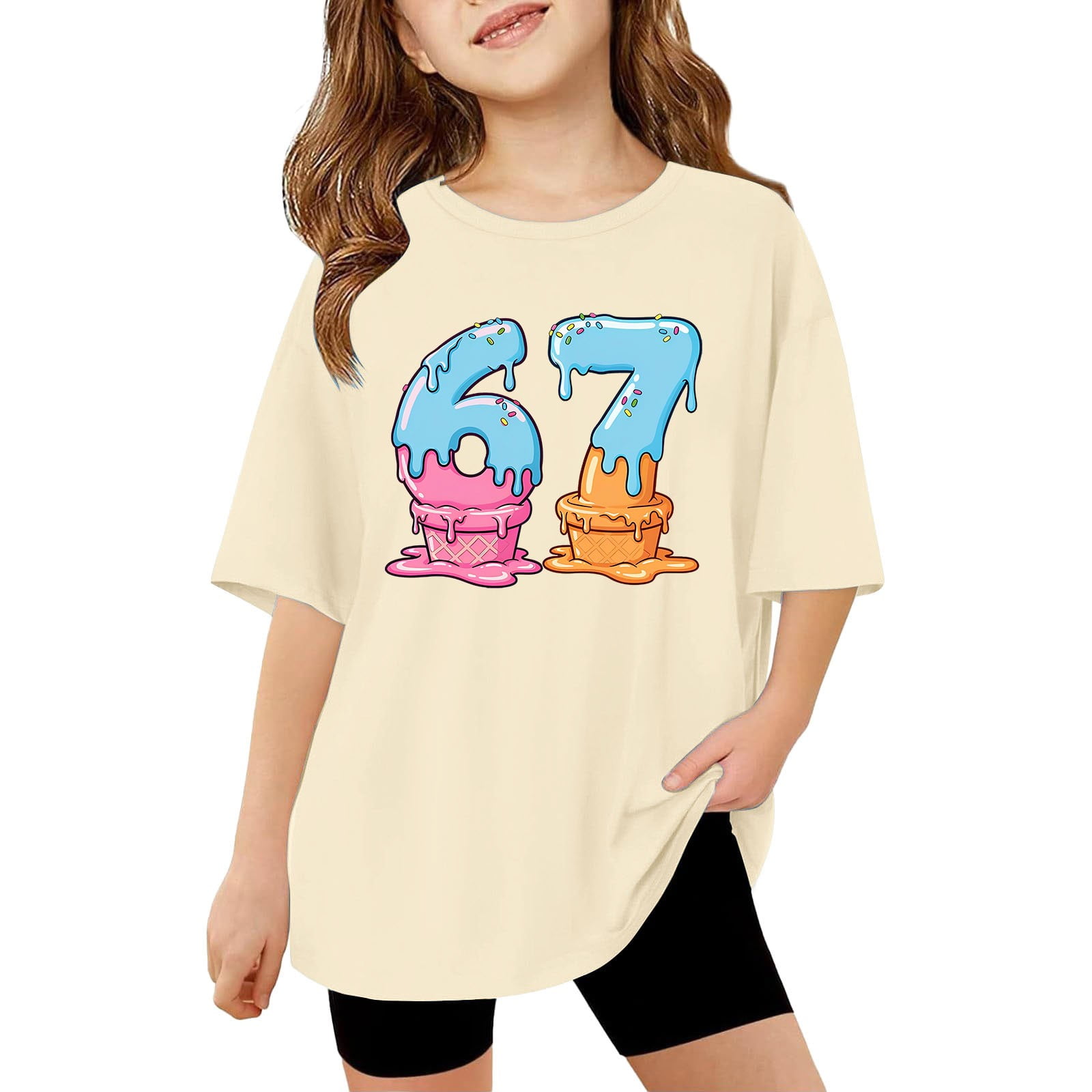 Christmas 67 Six Seven Girls Casual Short Sleeve Graphic Tee Cute ...