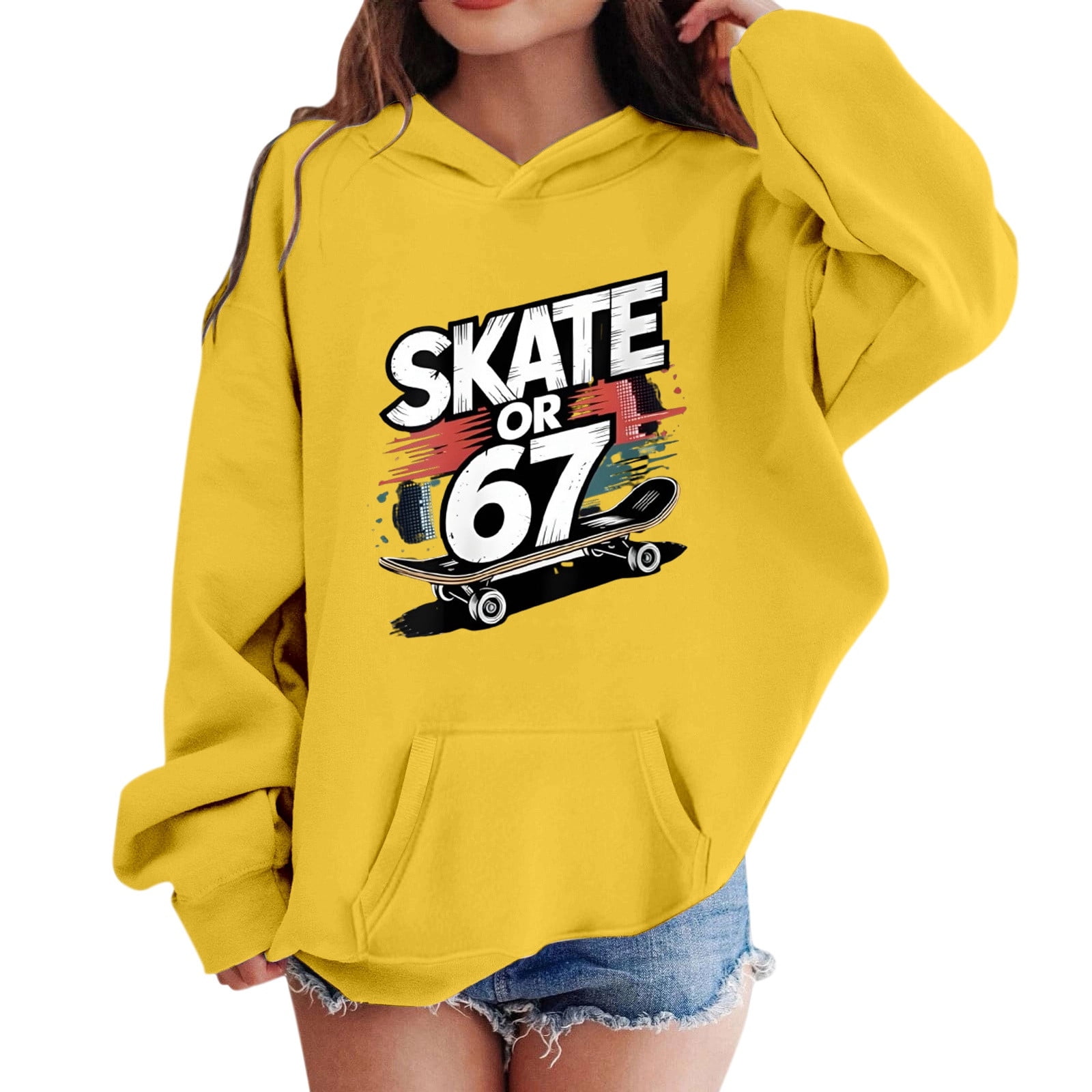 Christmas 67 Six Seven Stylish Graphic Print Hooded Pullover Sweatshirt ...