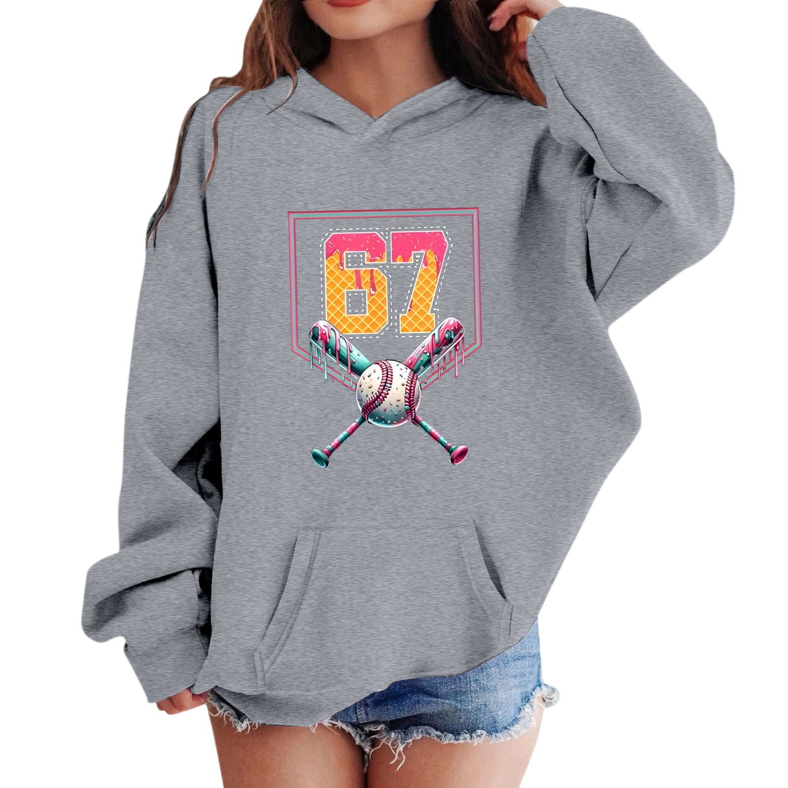 Christmas 67 Six Seven Stylish Graphic Print Hooded Sweatshirt Cozy ...