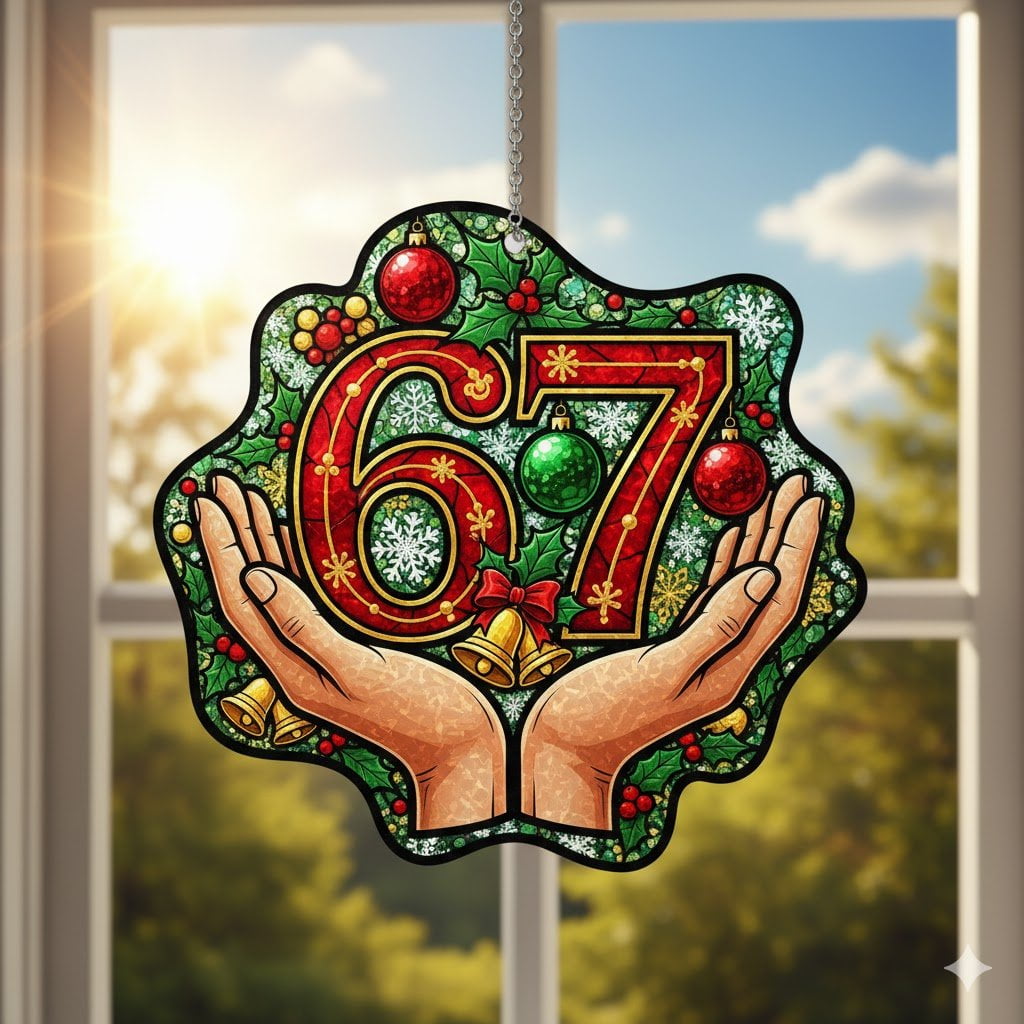 Christmas 67 Suncatcher | Faux Stained Glass Style | Water Ripple ...