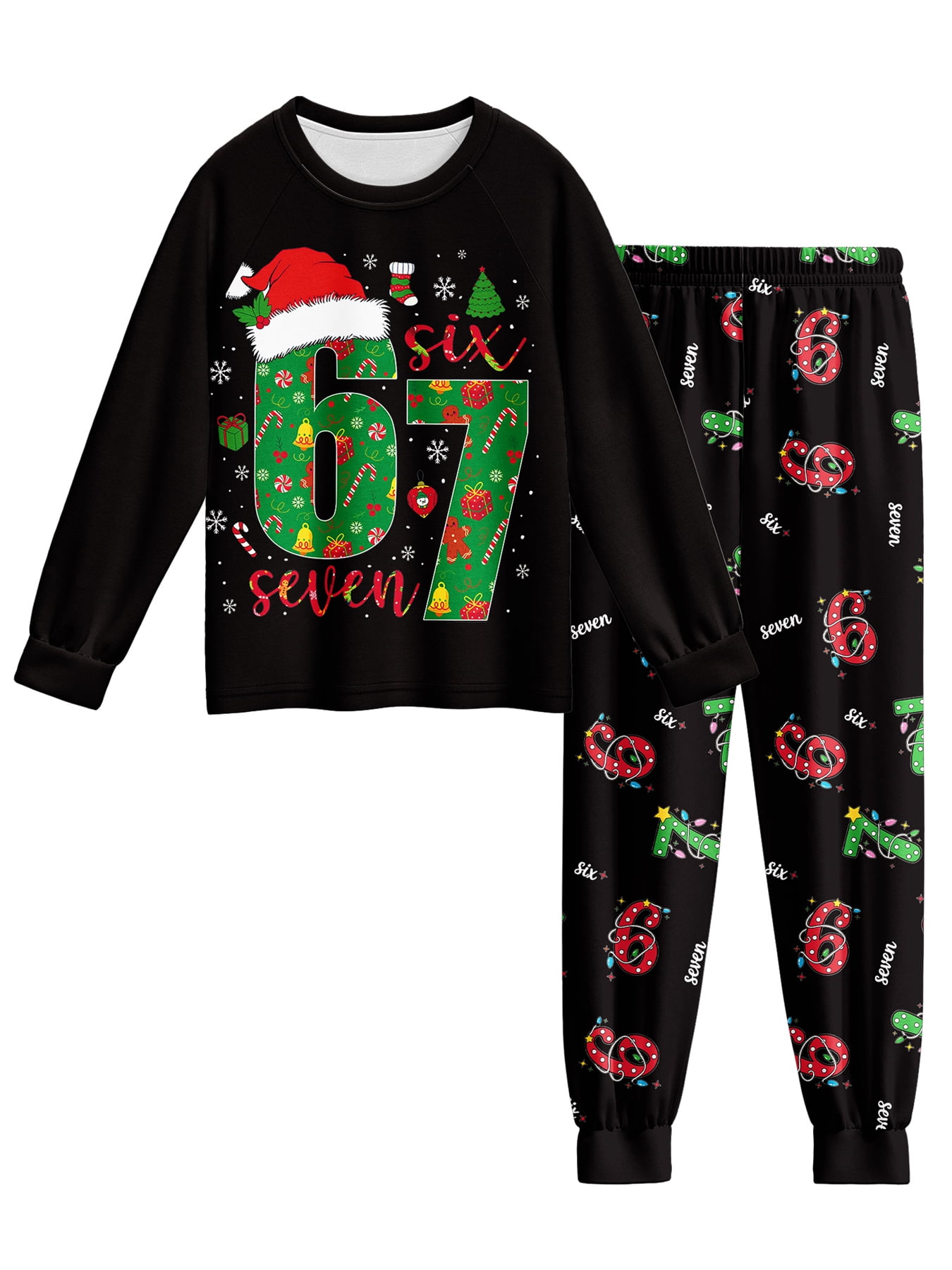 Christmas 67 shirts and Pants sets for kids Six Seven meme 2Pcs Tshirt ...