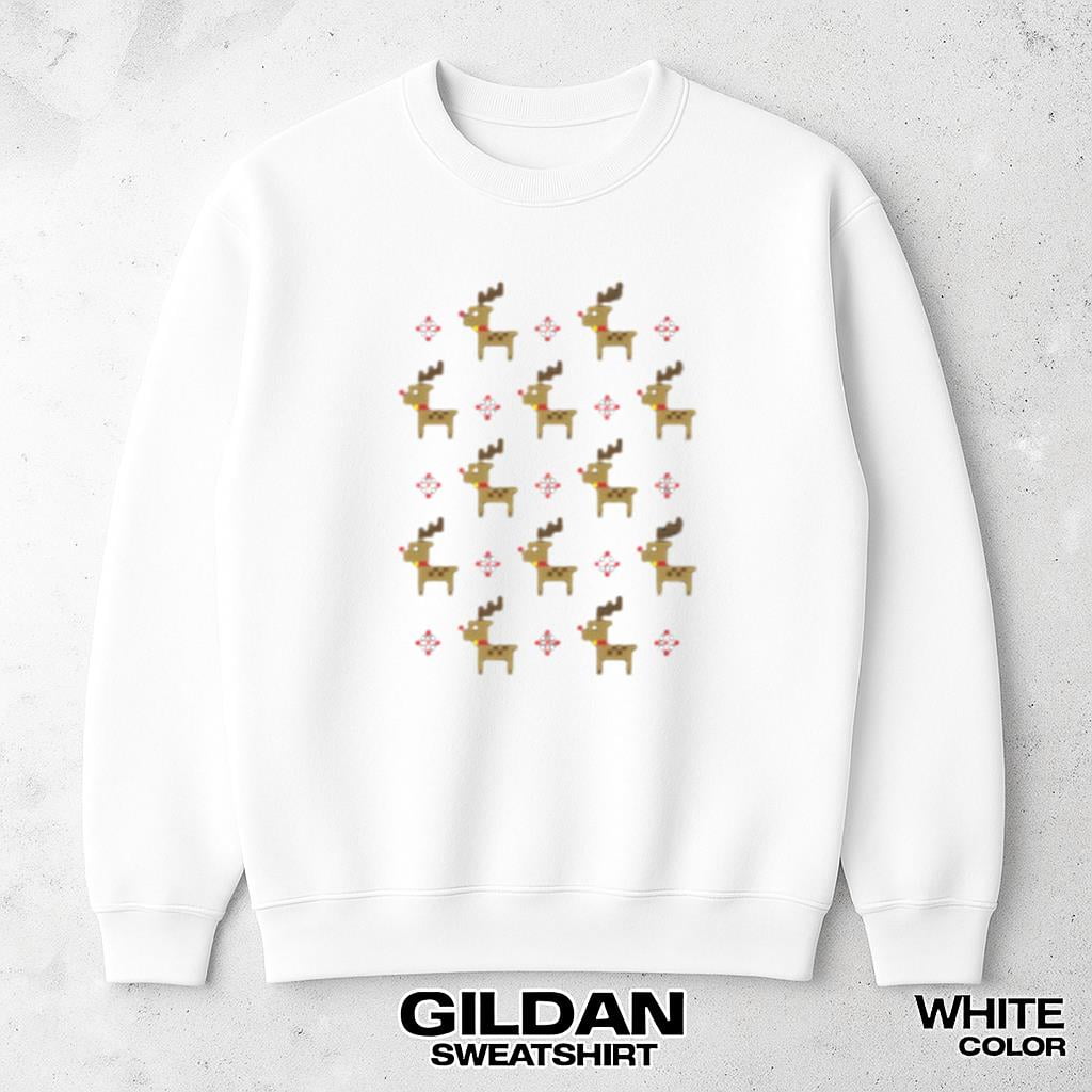 Christmas 8 Bit Reindeer Retro Gaming Pixel Art Holiday Gamer Fun ...