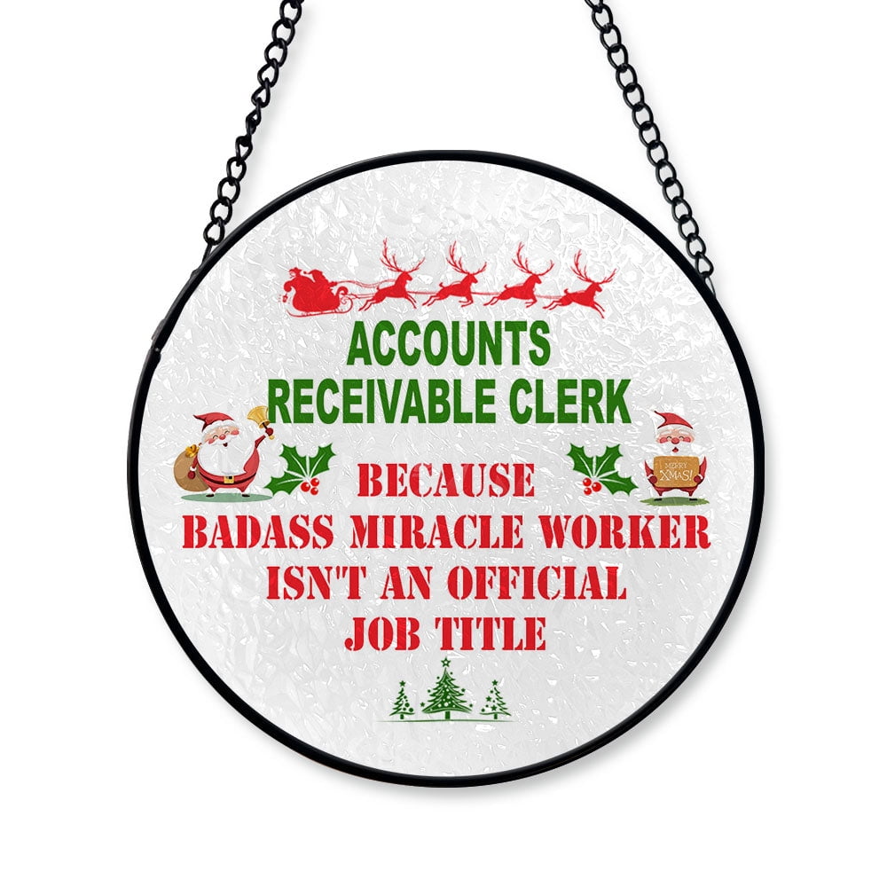 Christmas Accounts Receivable Clerk Stained Glass Window Hanging 2025 ...