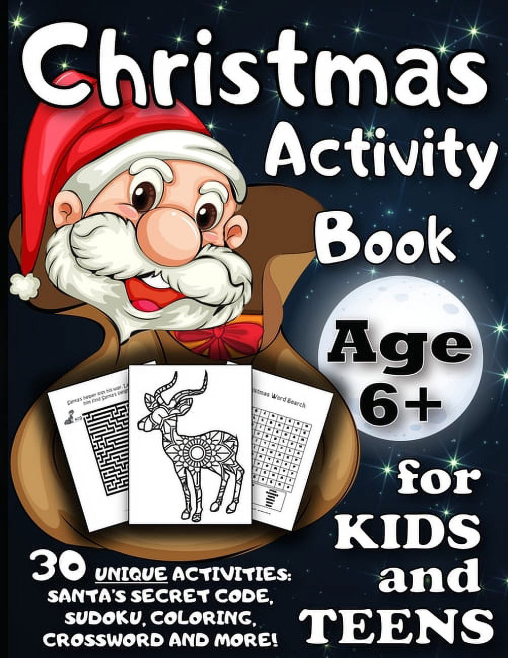 Christmas Activity Book for Kids and Teens Age 6+: A Fun Kid Workbook ...