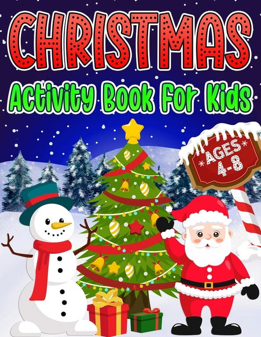 Christmas Activity Book for Kids Ages 4-8: Christmas Coloring Pages ...