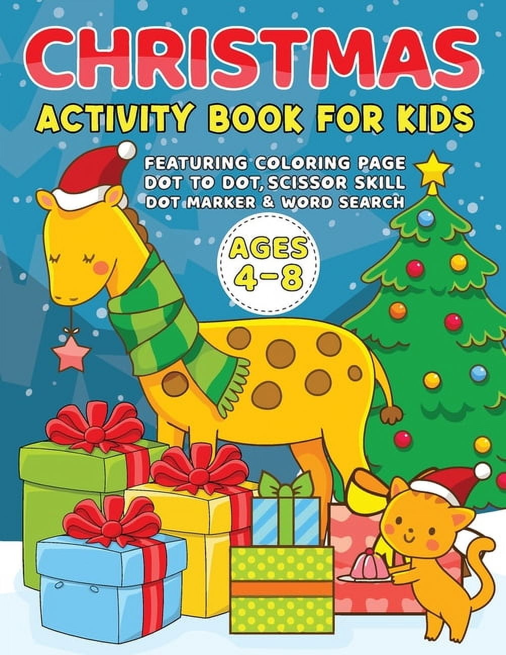 Christmas Activity Book for Kids: Coloring Pages, How to Draw, Word ...
