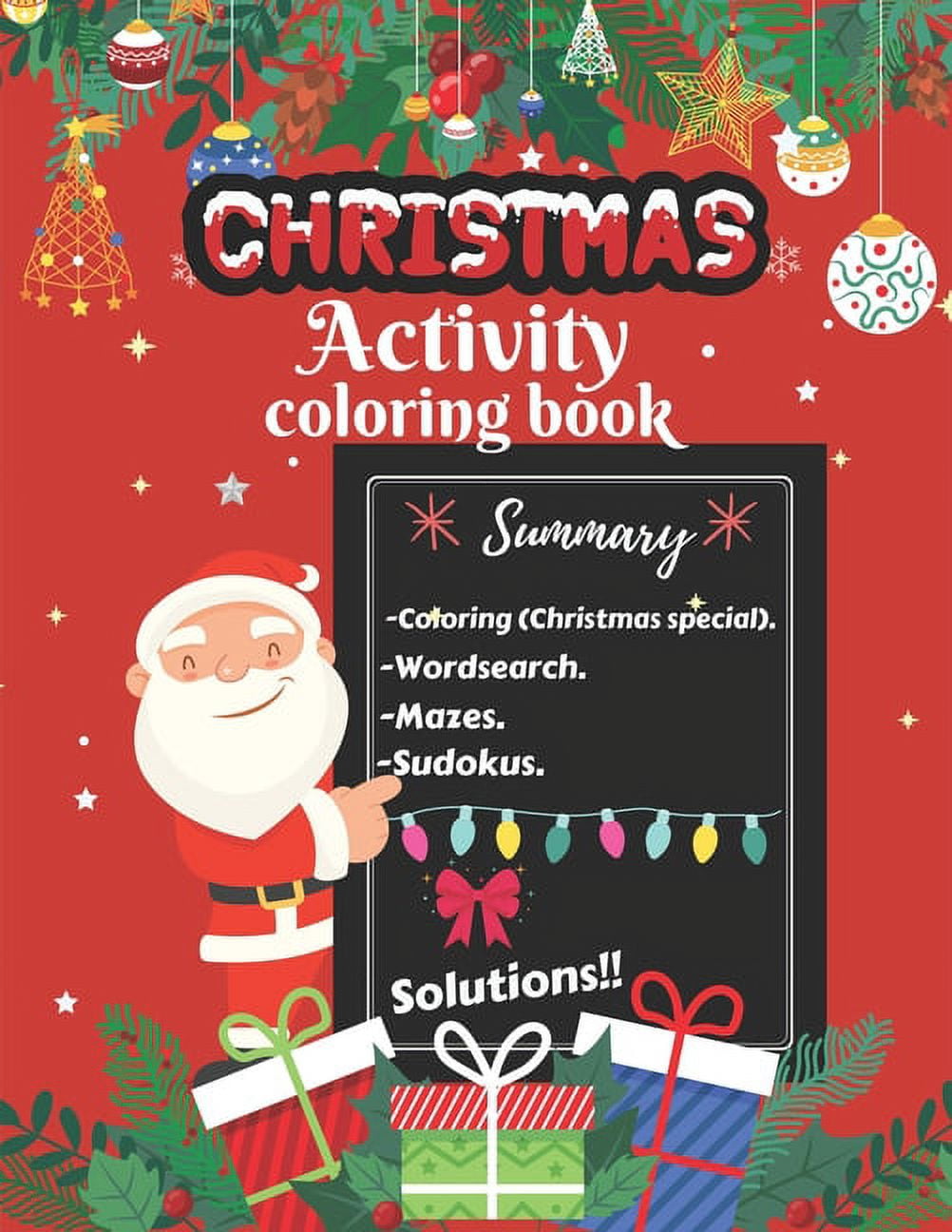 Christmas Activity coloring book-Christmas coloring-word search-mazes ...