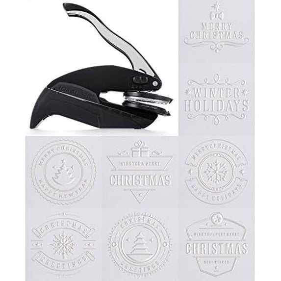 Christmas Address Invitation Embosser 1 x 5/8 Holiday Tree Snowflake ...