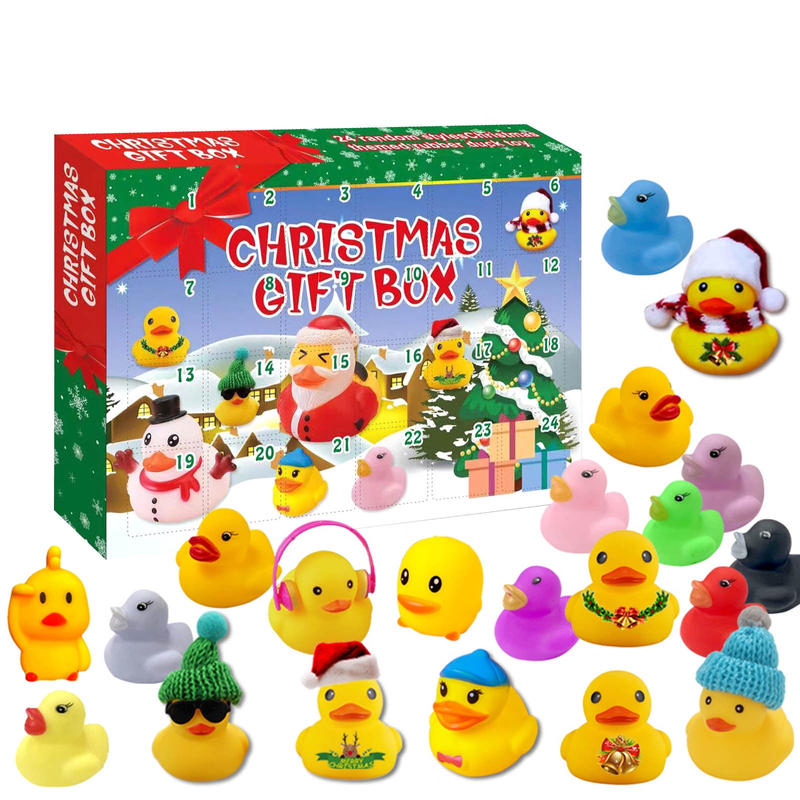 Christmas Advent Calendar 2022 With 24 PC Rubber Ducks, 24 Days ...
