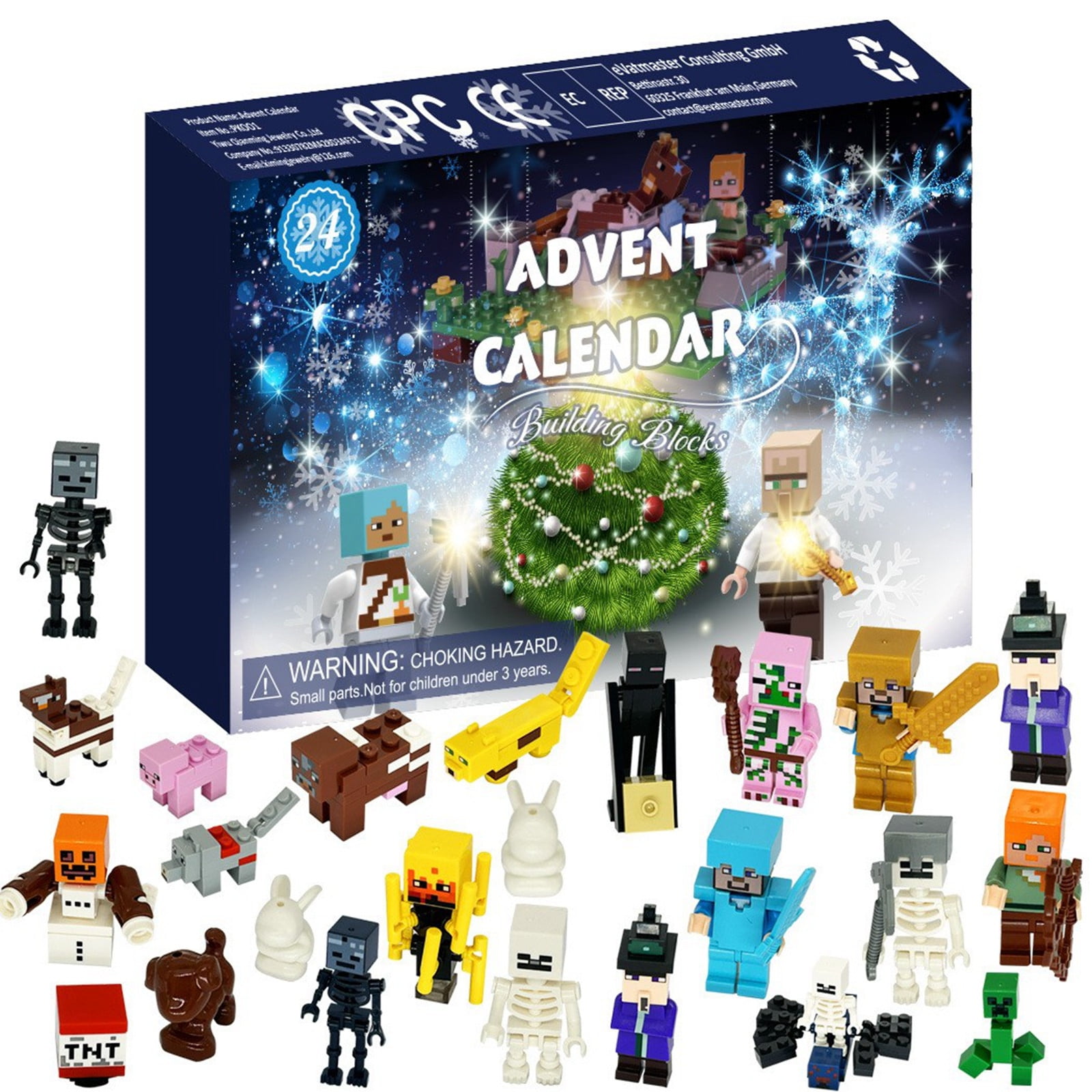 Advent Calendar 2024 Building Blocks Set,24 Boxes Countdown Street Mini ...