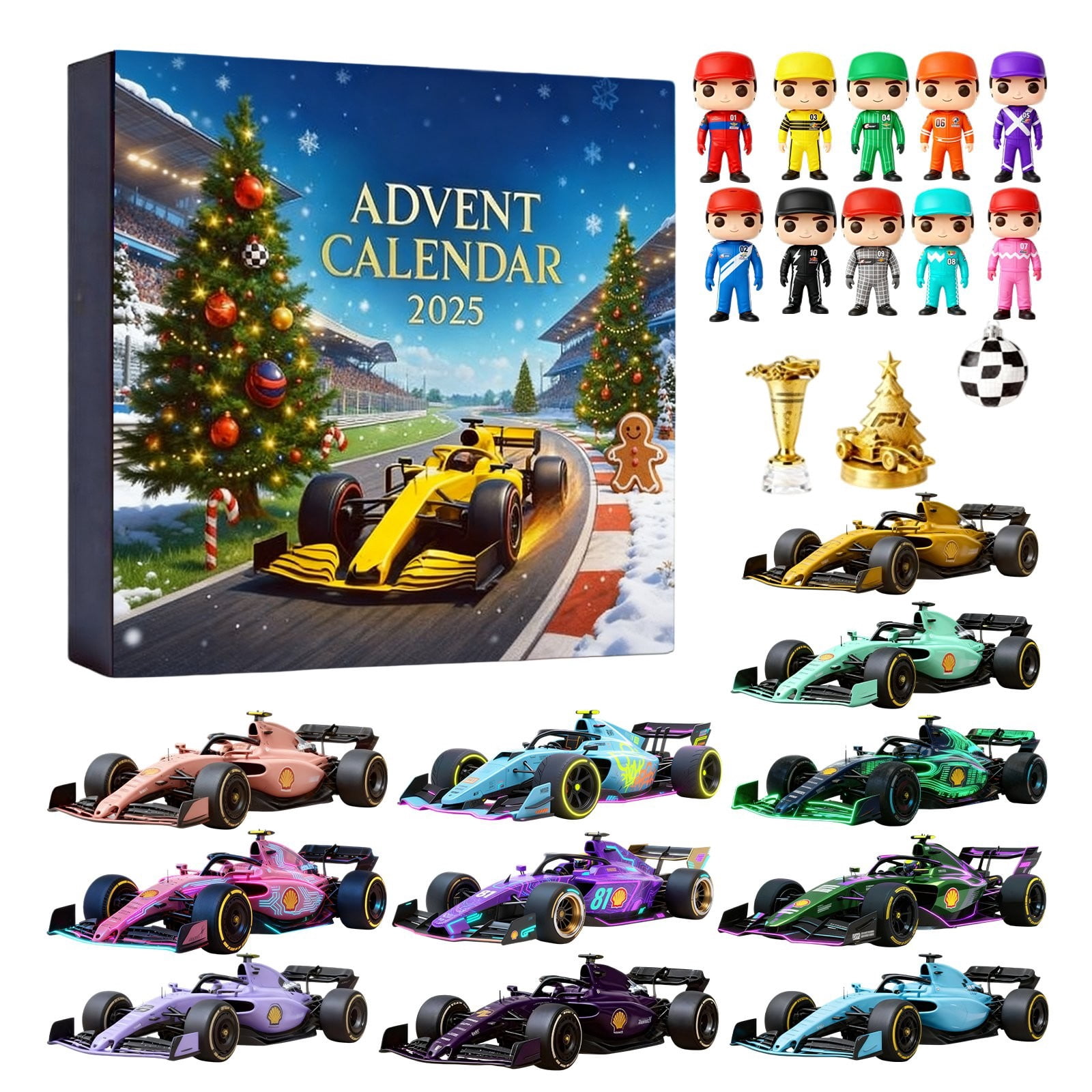 Christmas Advent Calendar 2025 - 2026 Festive Race Car Blind Box - 24 ...