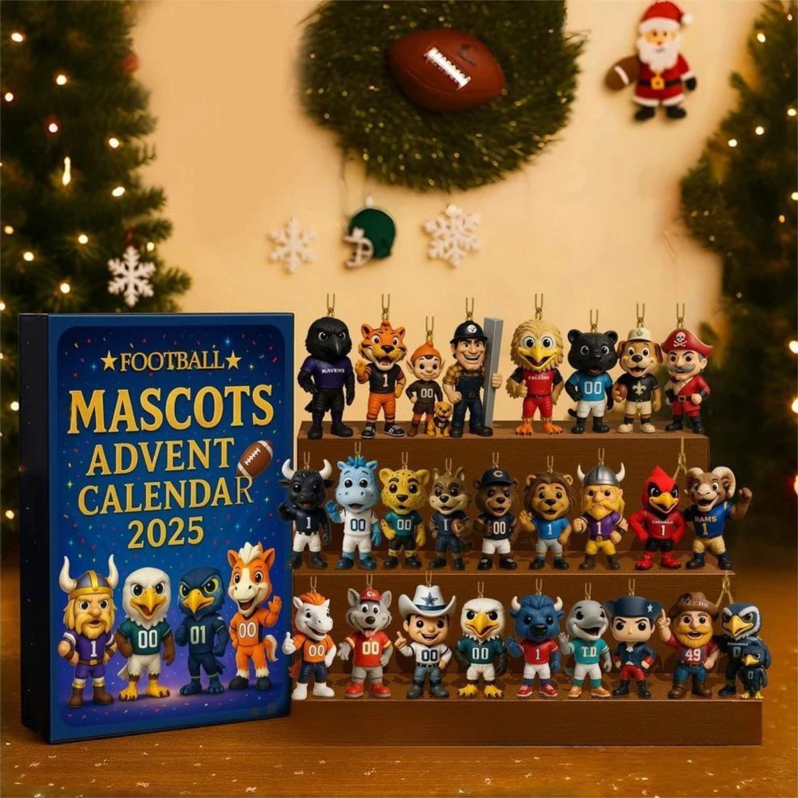 Christmas Advent Calendar, 2025 NFL Football Mascot Arrival Calendar ...