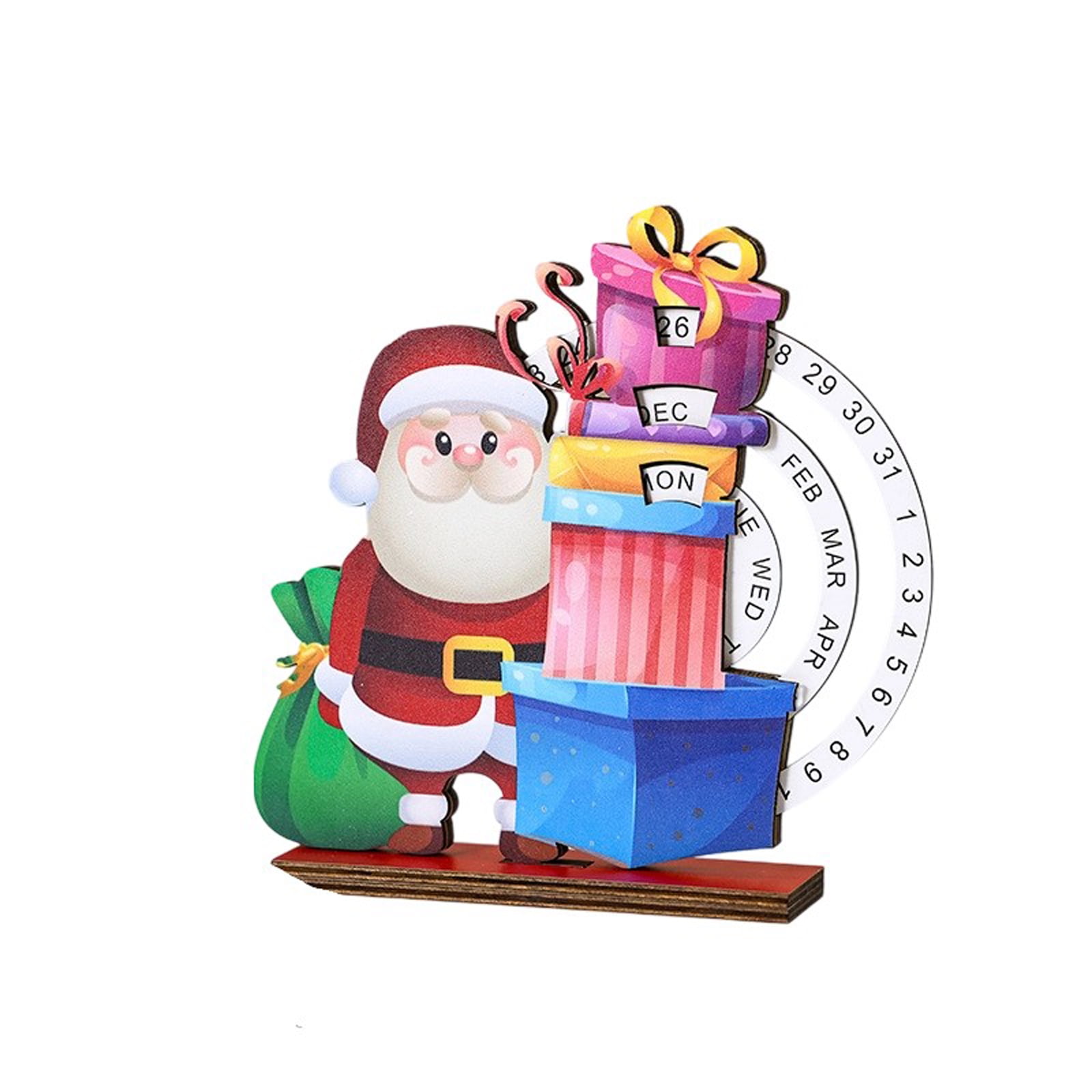 Christmas Advent Calendar 2025, Wooden Rotatable Tabletop Christmas ...