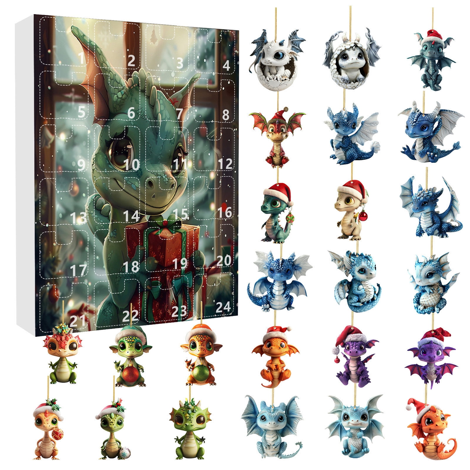 Christmas Advent Calendar 2025, with 24 Collectible Cartoon Decorations ...