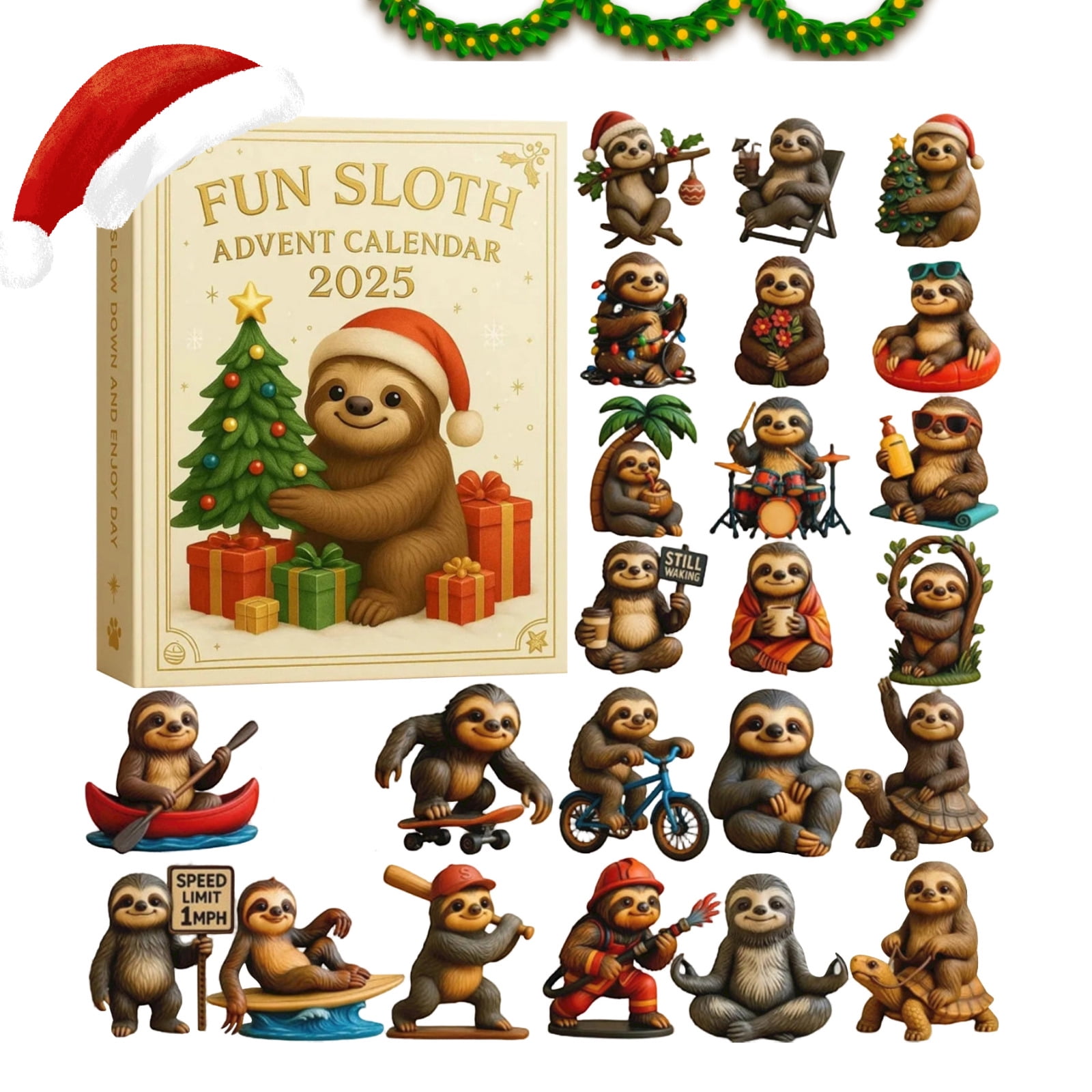 Christmas Advent Calendar, 24 Days of Sloths Advent Calendar 2025 - 2D ...