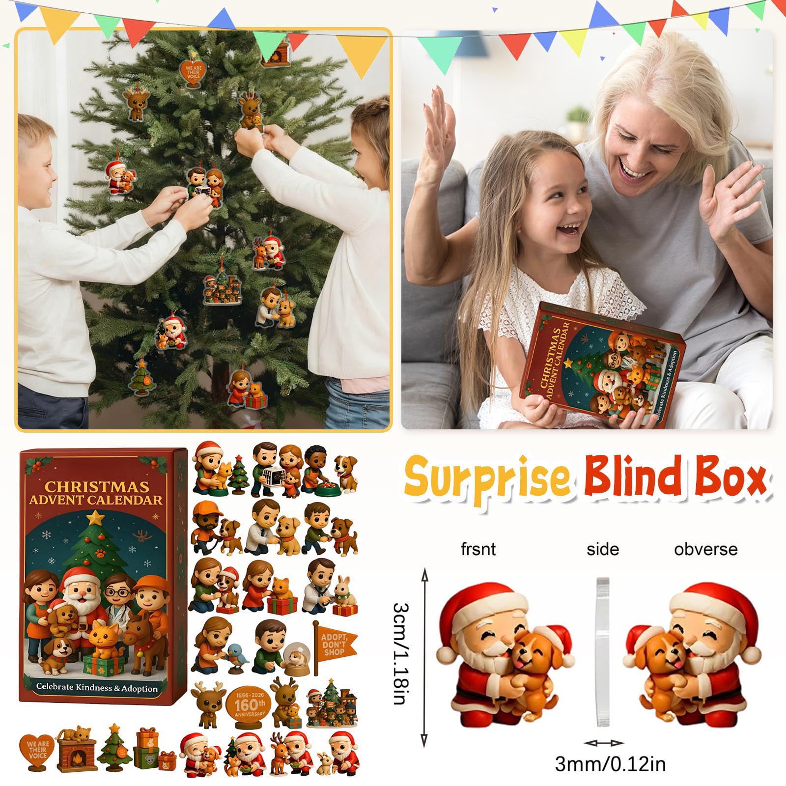 Christmas Advent Calendar Animal Blind Box, Christmas Countdown ...