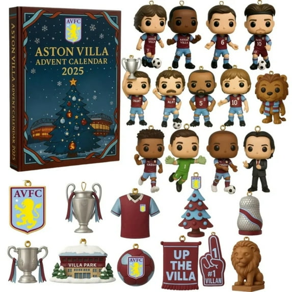 Christmas Advent Calendar, Aston-Villa Advent Calendar 2D Acrylic 2025 ...