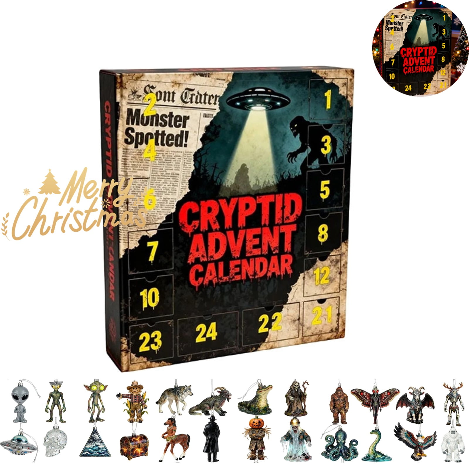 Christmas Advent Calendar, Cryptid Advent Calendar: Cthulhu & Alien ...