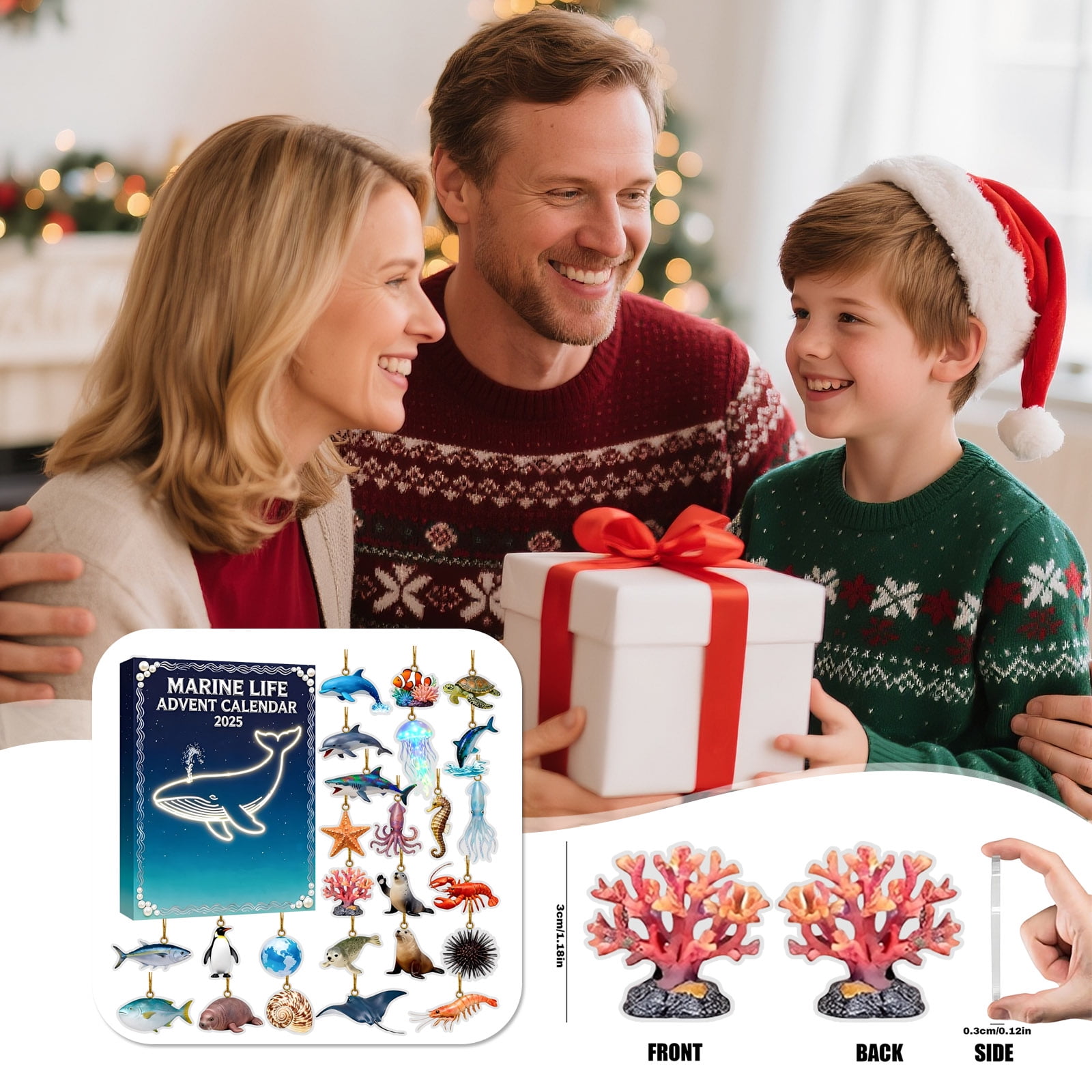 Christmas Advent Calendar Marine Life Blind Box, Christmas Countdown ...