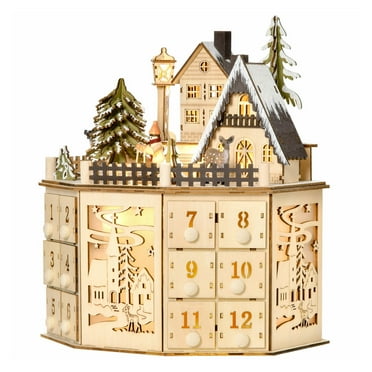 balikha Lighted Advent Calendar, Wooden Advent Calendar, 2024 LED ...