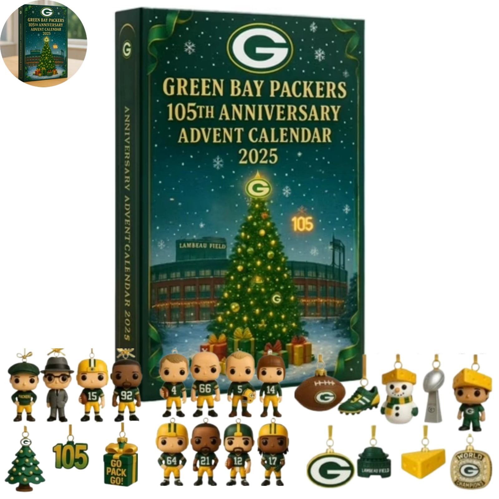 Christmas Advent Calendars, Green & Gold Football Team 2025 Advent ...