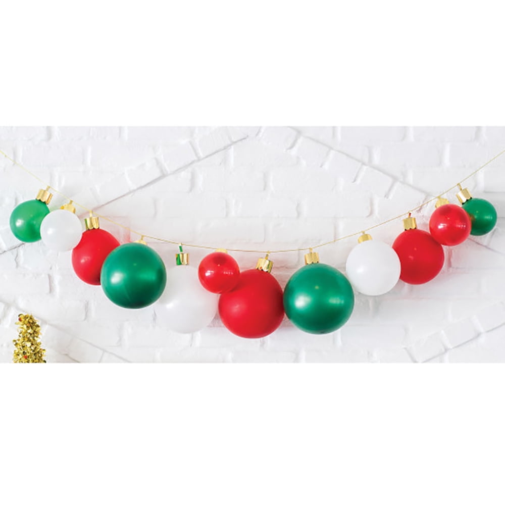 Christmas Air Filled Latex Balloon Ornament Garland Kit - Walmart.com