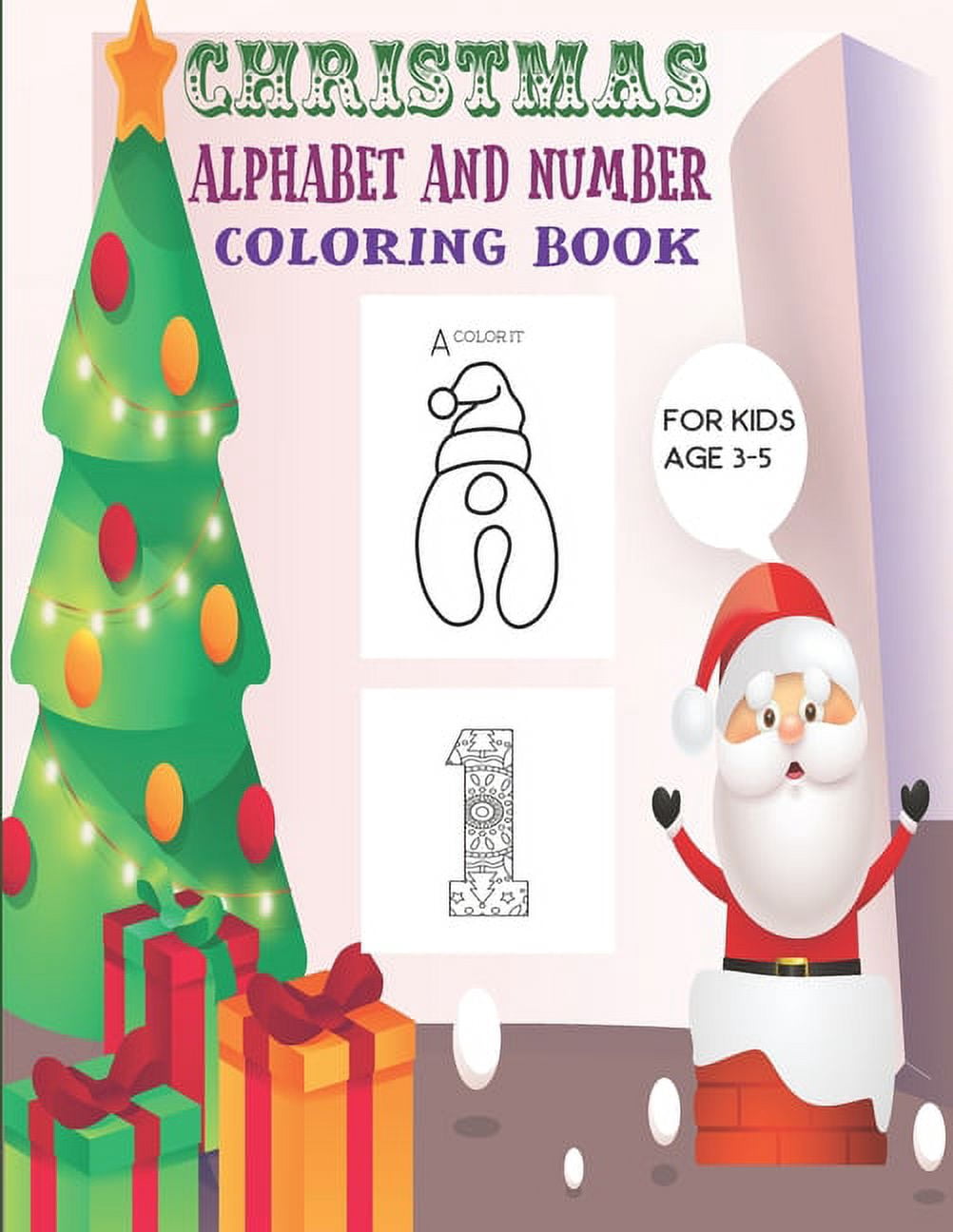 Christmas Alphabet And Number Coloring Book for Kids Ages 3-5: - Easy ...