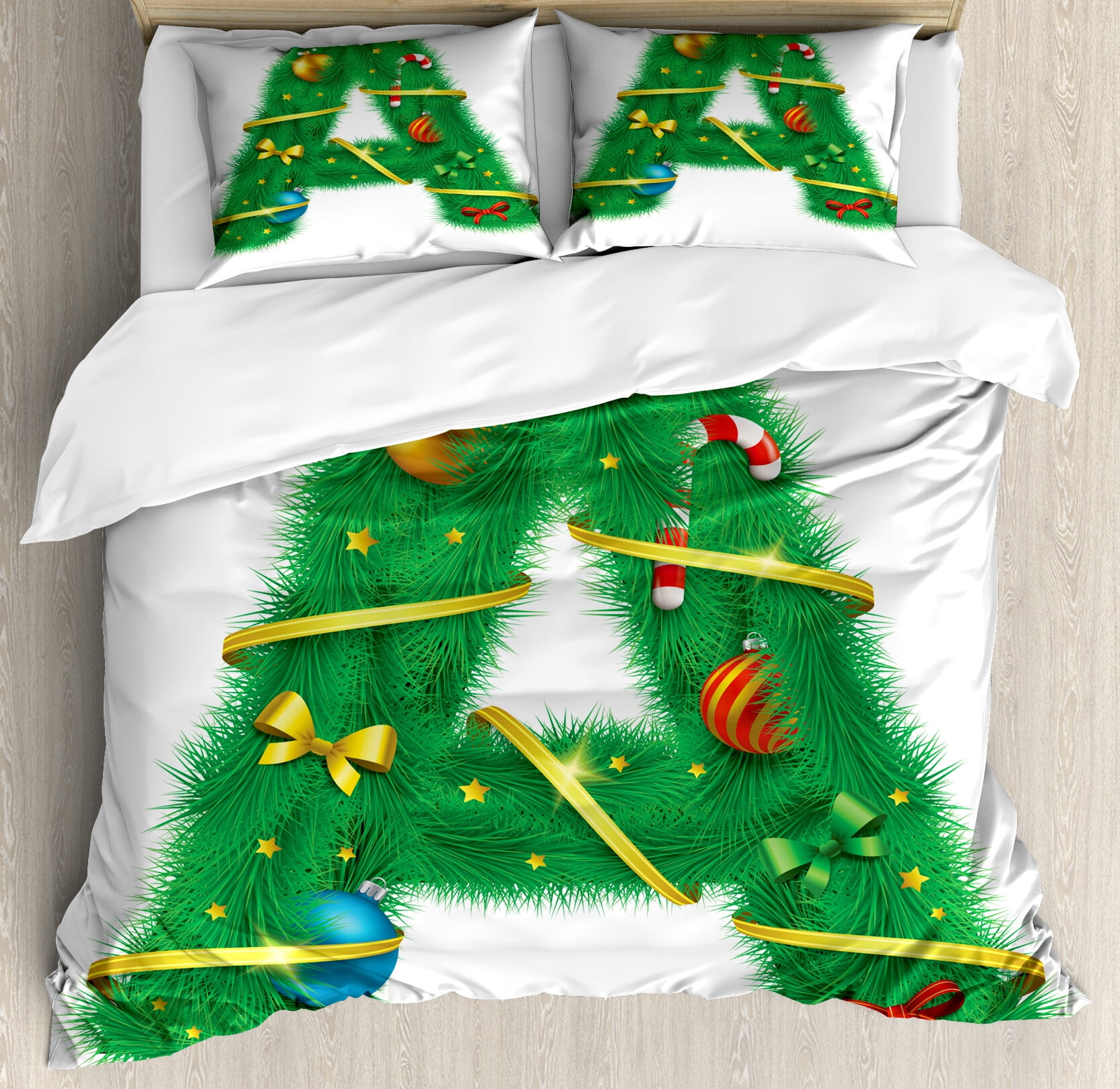 Christmas Alphabet Duvet Cover Set, Holiday Theme A Letter Motif ...