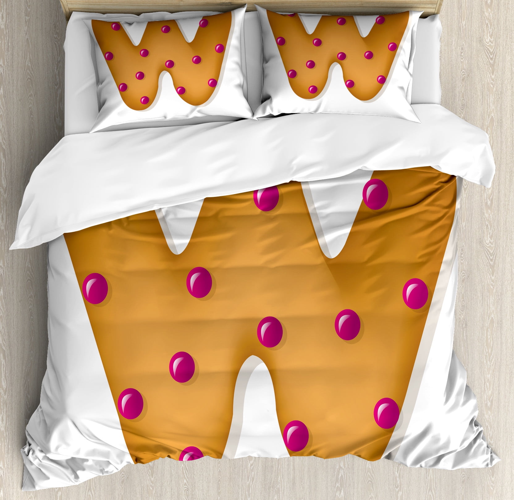 Christmas Alphabet Duvet Cover Set, Letter W with Candy Dots ...
