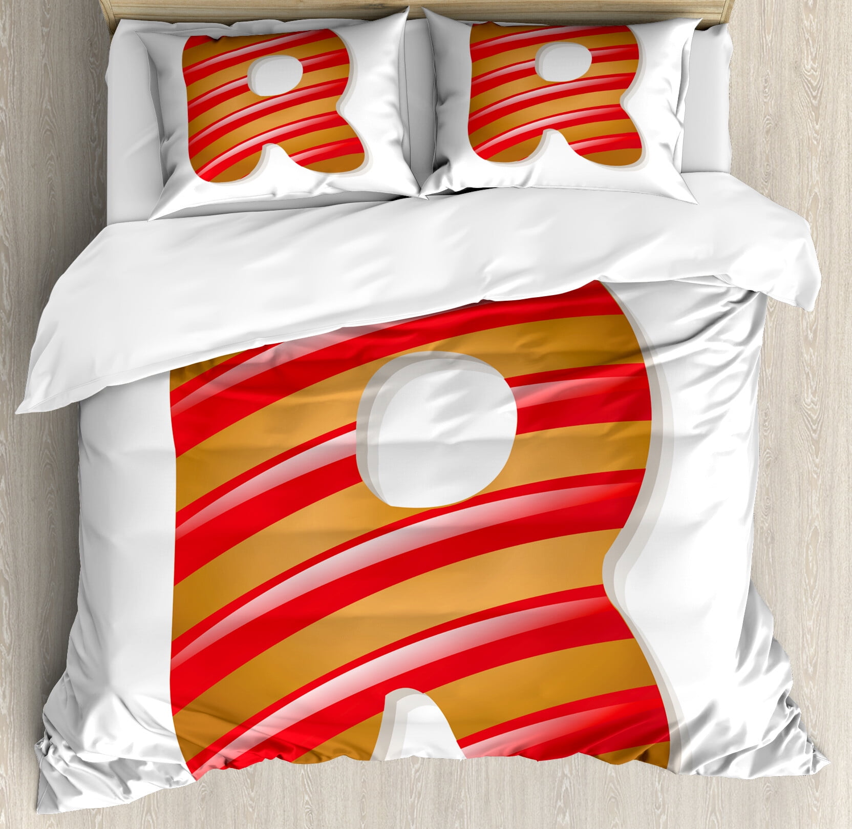 Christmas Alphabet Duvet Cover Set, Xmas Themed Cookie Shaped Letter R ...