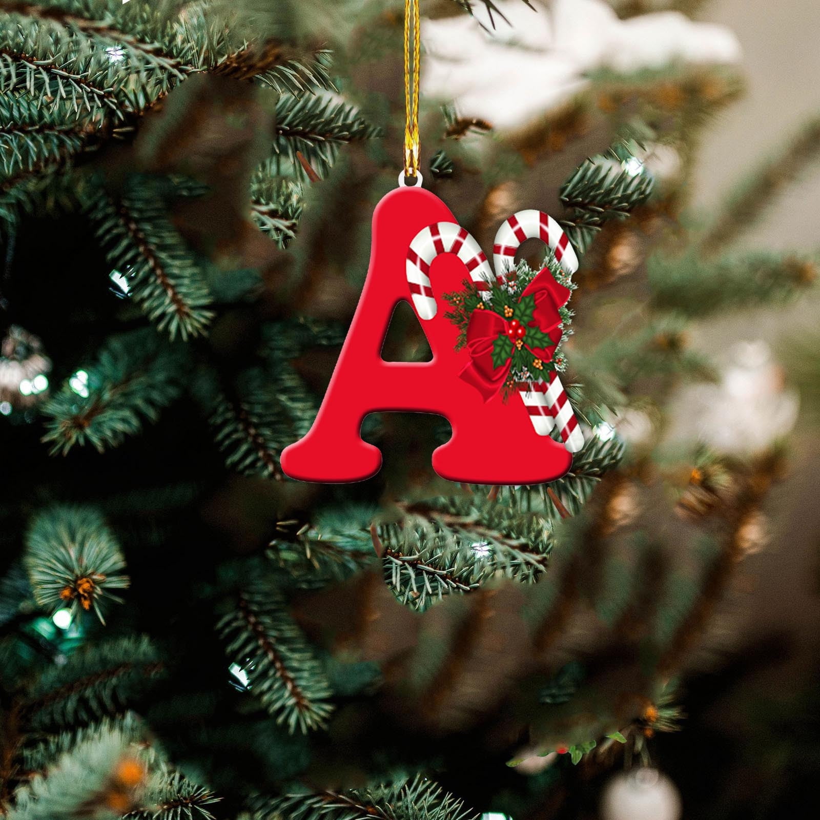 Christmas Alphabet Ornaments 26 Letters A to Z, Acrylic Hanging ...