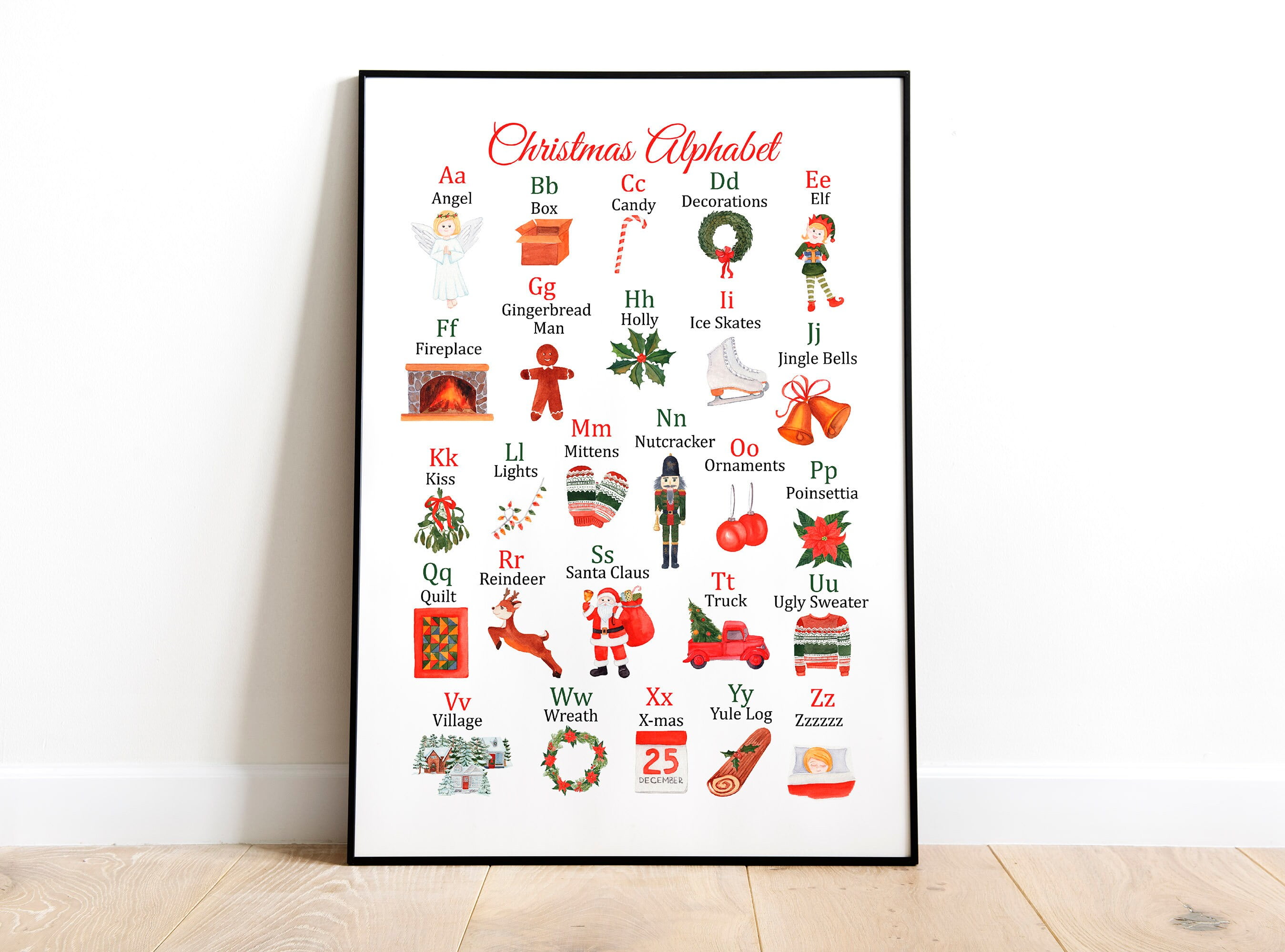 Christmas Alphabet Poster, Educational Poster, ABC Christmas printables ...