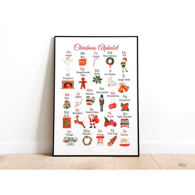 Christmas Alphabet Poster, Educational Poster, ABC Christmas printables ...