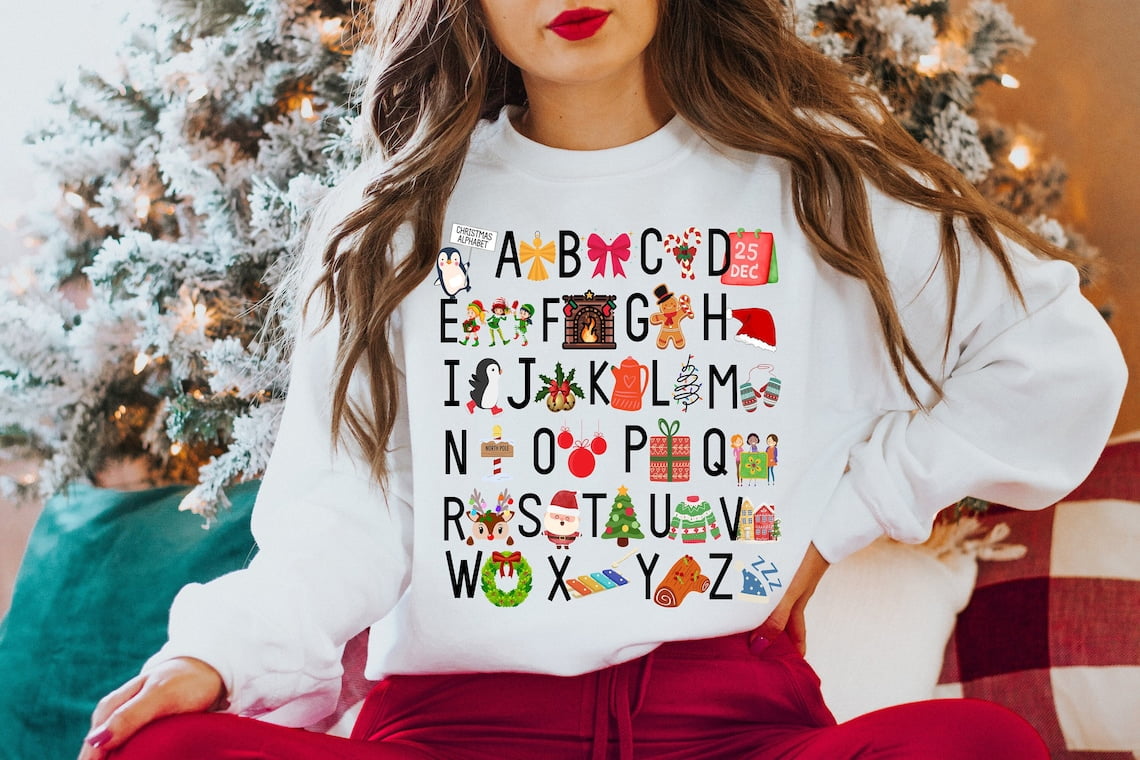 Christmas Alphabet Teacher Shirts, Christmas Abc Shirt, Christmas ...
