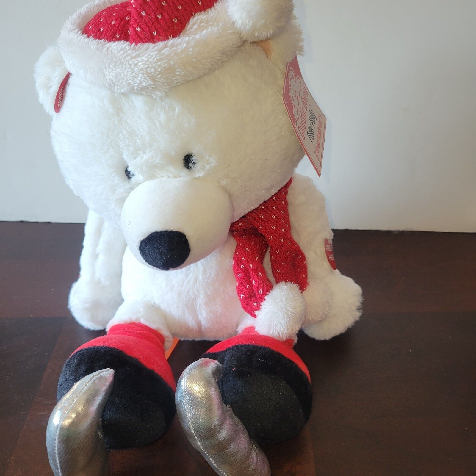 Christmas Aminated Plush Wobbler Cuddle Barn Polar Polly Bear With Ice ...