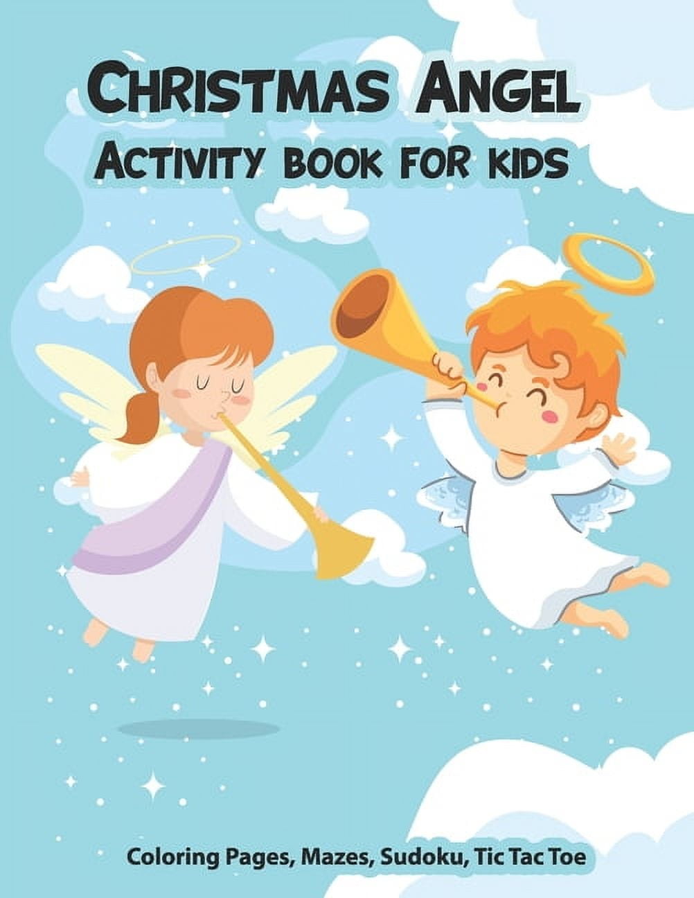 Christmas Angel Activity Book For Kids, Coloring Pages, Mazes, Sudoku ...