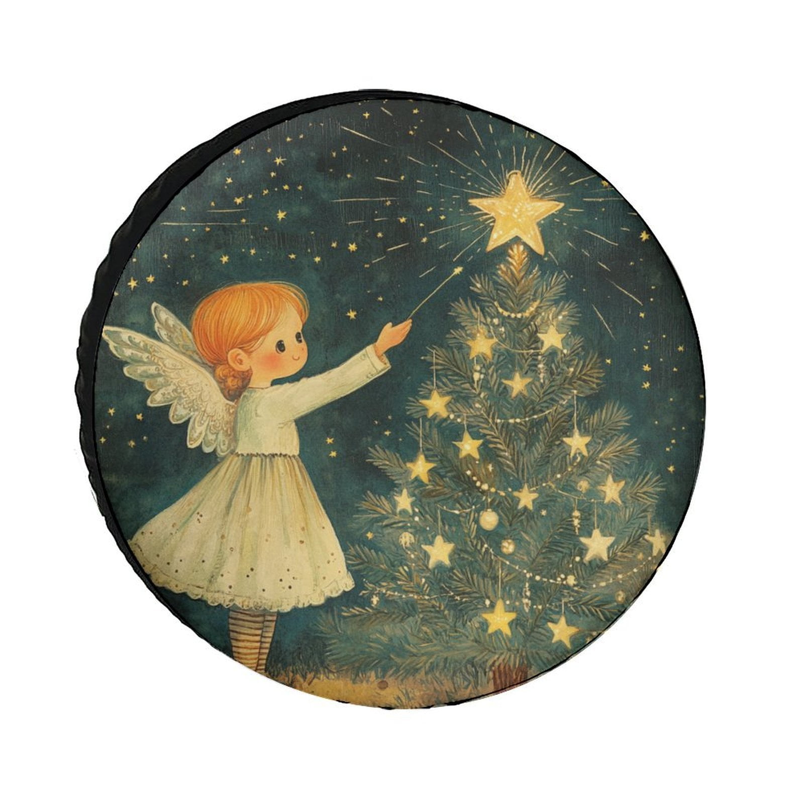 Christmas Angel Holiday Winter Christmas Tree Camper Spare Tire Cover ...