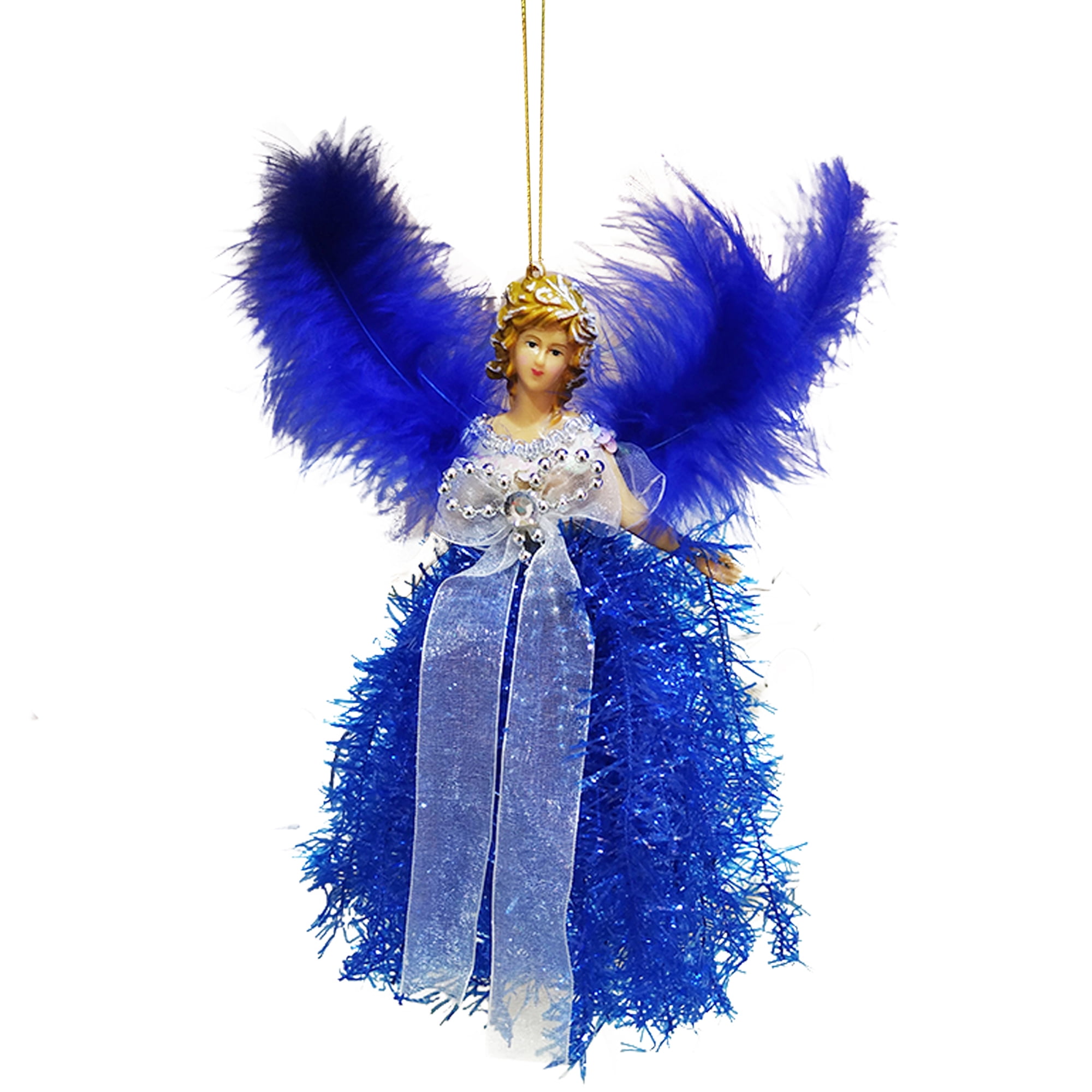 Christmas Angel Plush Doll Hanging Pendant Fairy Wing Long Skirt Angel ...