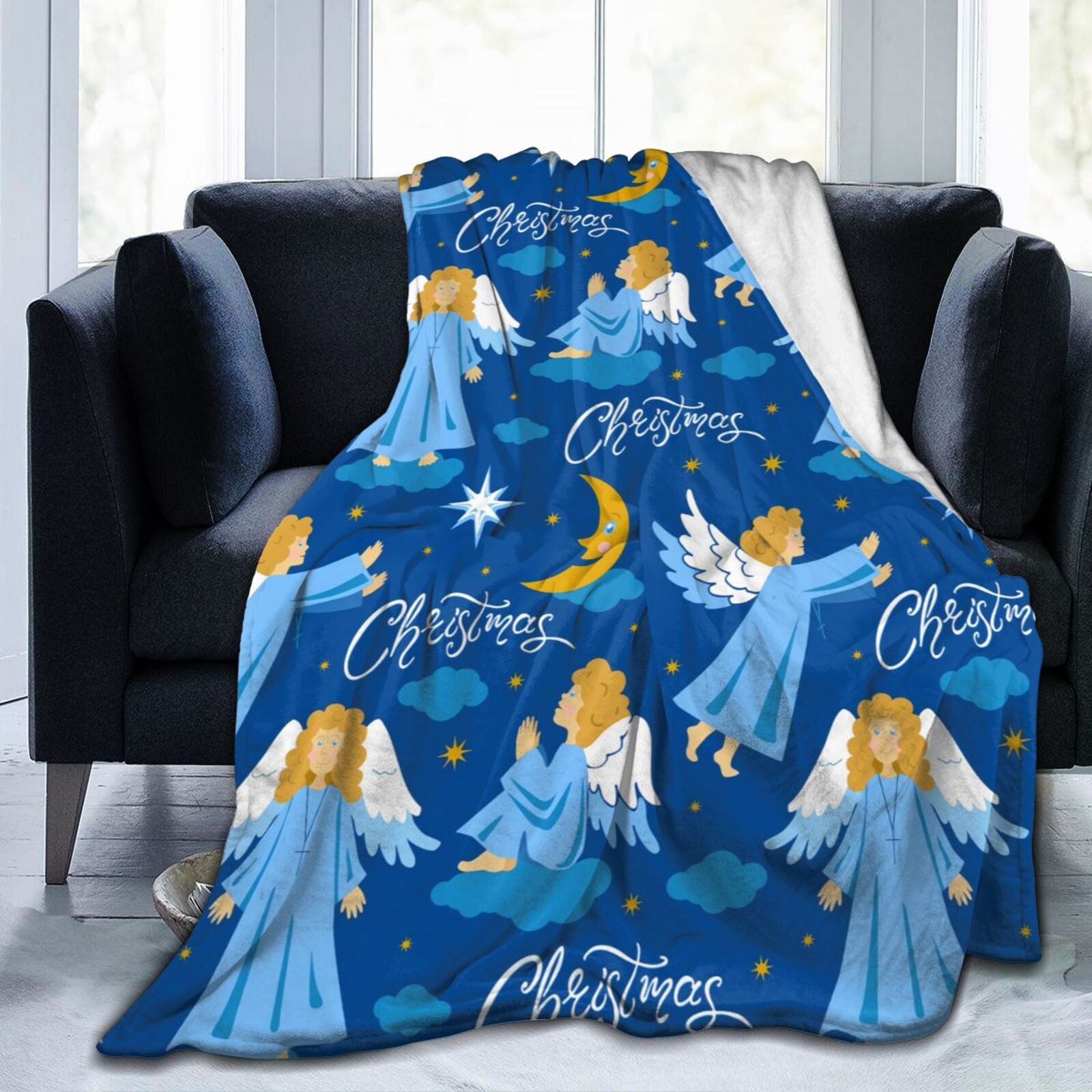 Christmas Angel Wings Throw Blanket Soft Cozy Warm Durable Fuzzy ...