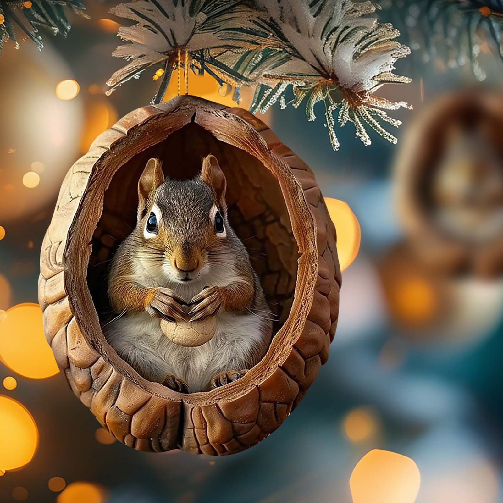 Christmas Animalss Ornaments Owls Raccoons Decorations Tree Pendants 2D ...