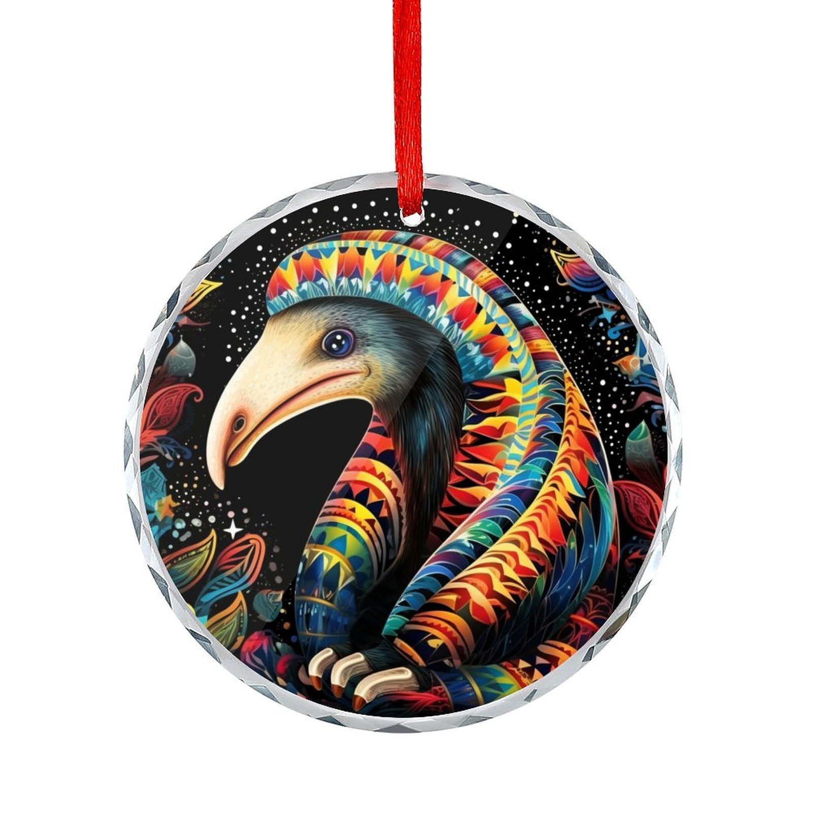 Christmas Anteater Funny Weird Psychedelic Animal Glass Ornament ...