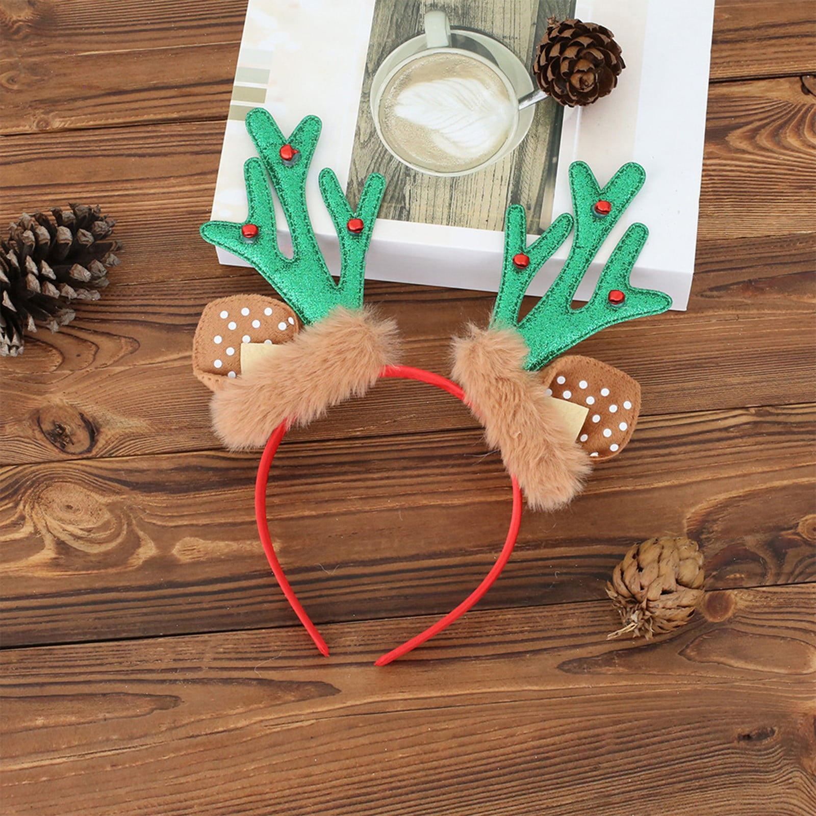 Christmas Antler Headband | Soft Lint Fabric Holiday Hair Accessory ...