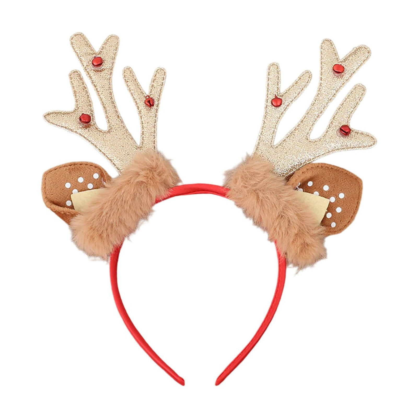Christmas Antlers Headband – Soft Lint Reindeer Holiday Hairband for ...