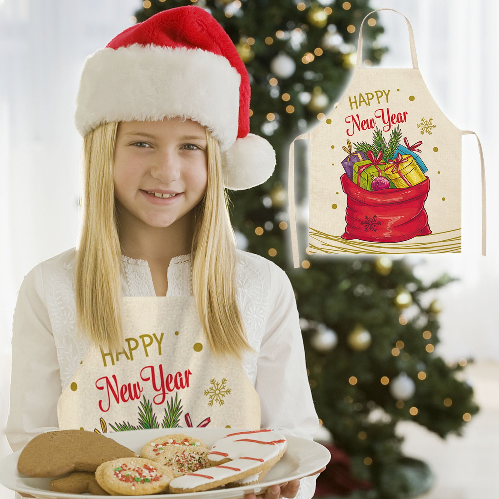 Christmas Apron For Women Adjustable Bib Kitchen Aprons, Snowman ...