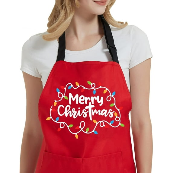Christmas Aprons with Pockets, Cooking Apron for Women Men Chef Mom Dad ...