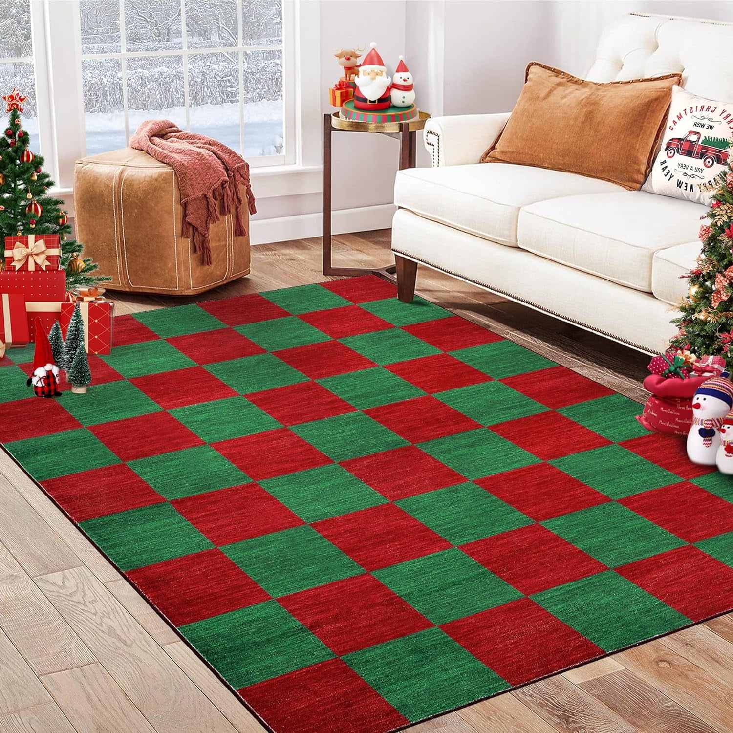 Christmas Area Rugs 4' x 6', Christmas Carpet with Non-Slip Backing ...