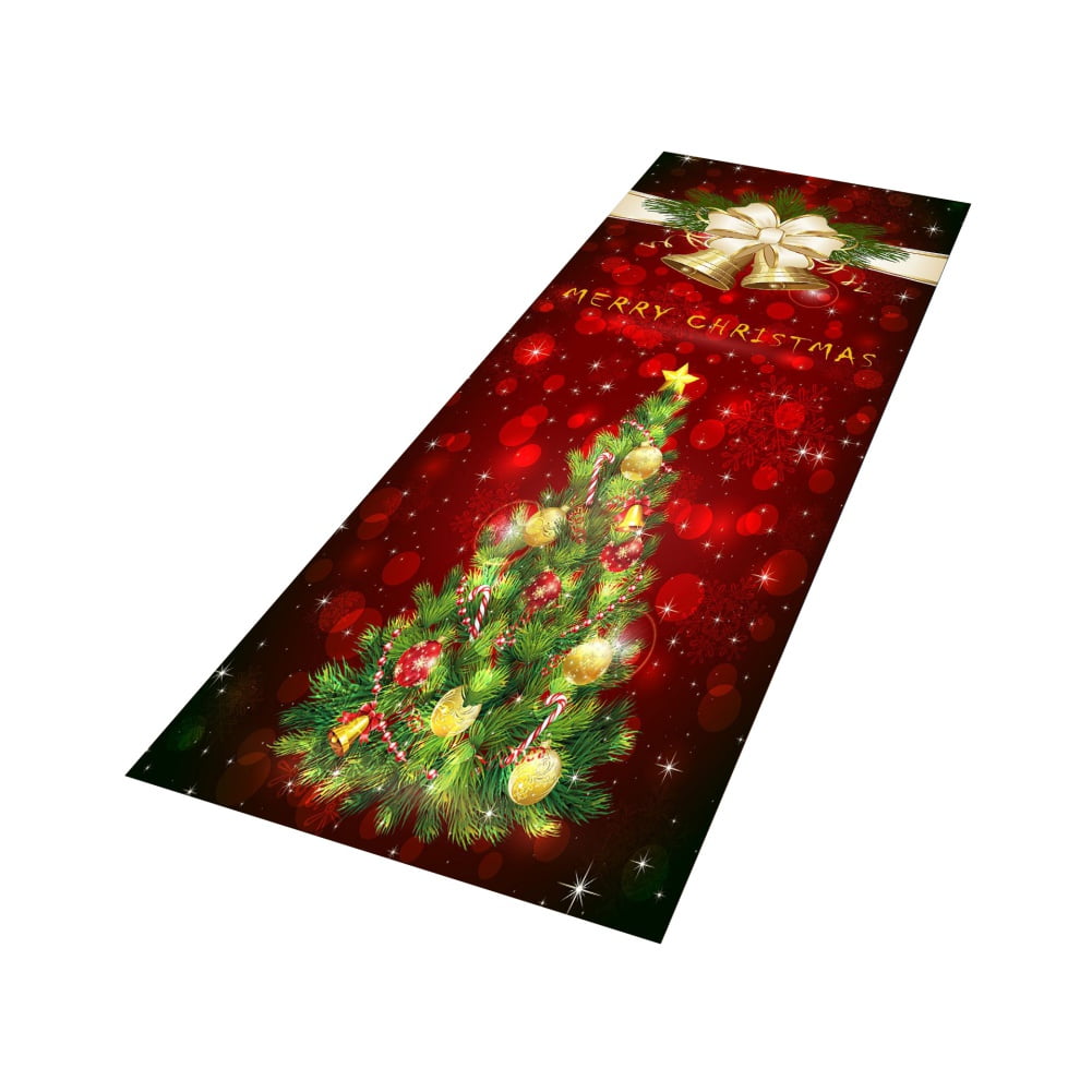 Christmas Area Rugs Flannel Runner Rug Washable Non Slip Christmas ...